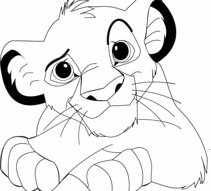 Szablon Simby kolorowanka online, do pobrania i druku za darmo